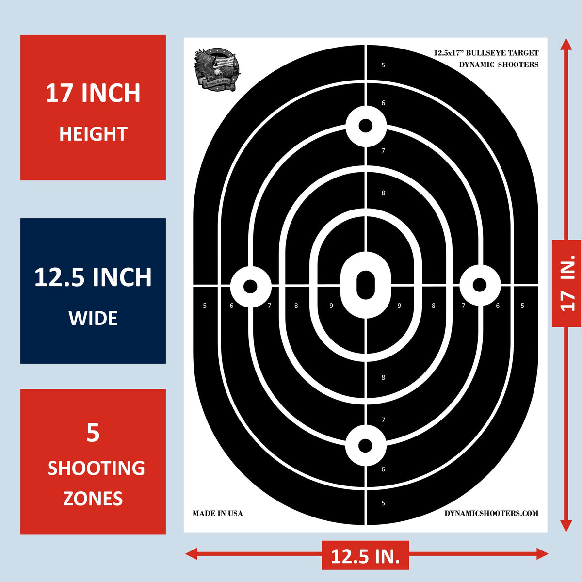 12.5x17 Inches Shooting Range Paper Bullseye Targets-(100 Sheets ...